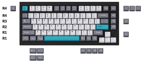 OEM Dye Sub PBT Keycap Set Grey White Blue Keychron