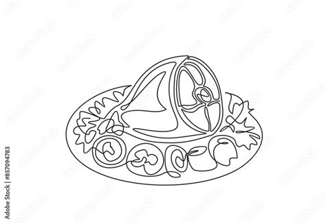 Meat With Vegetables Dish Pork Knuckle Meat On Bone Pork And
