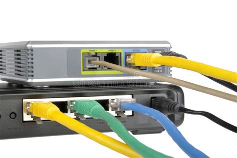 Router and phone adapter stock photo. Image of computer - 18084424