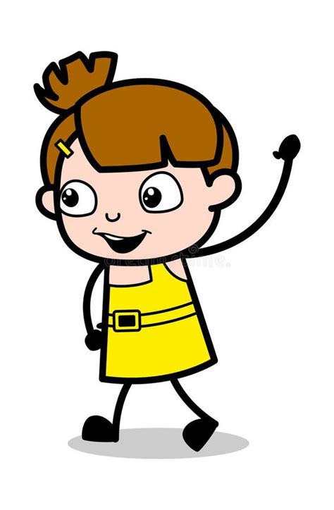 Cartoon Cute Girl Saying Bye Stock Illustrations 85 Cartoon Cute Girl