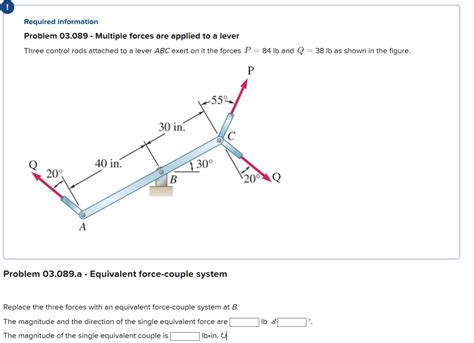 Solved Problem 03089a ﻿equivalent Force Couple System