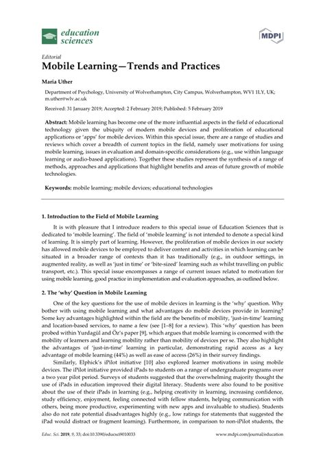 Pdf Mobile Learning—trends And Practices