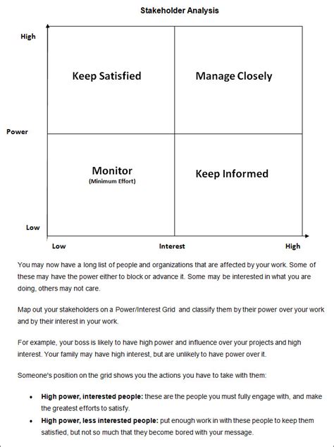 Stakeholder Analysis Templates 11 Free Word Excel And Pdf Formats Samples Examples Designs