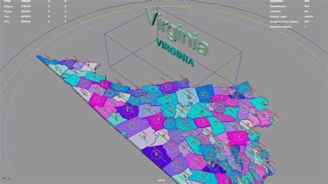 Virginia United States Usa Map Region Geography Political 3d Model