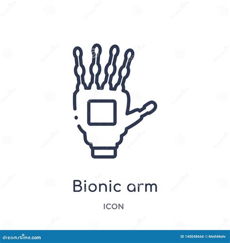 Linear Bionic Arm Icon From Artificial Intellegence And Future