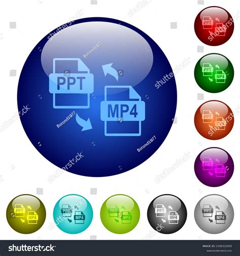 ppt mp4 file conversion icons on stock vector royalty free 2196322095
