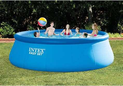 Intex 15ft X 48in Easy Set Pool Set With Filter Pump Ladder Ground Cloth And Pool Cover