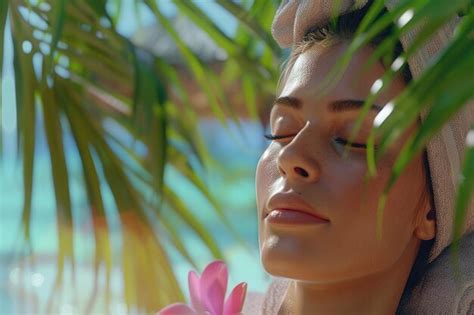 Young Woman Enjoys Massage In A Luxury Spa Resort Premium Ai