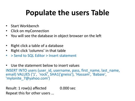 Ppt Creating D Atabases With Mysql Workbench Powerpoint Presentation Id5349192