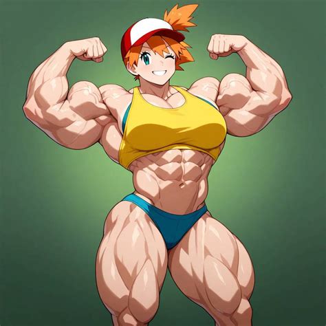 Ai Muscle Girl Flexing Misty Pokemon By Wakasaal On Deviantart