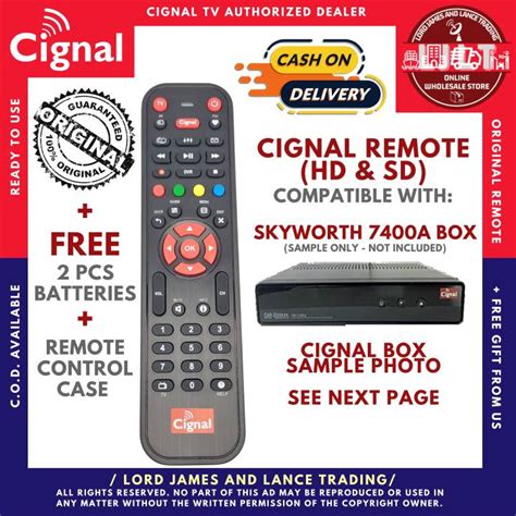 Cignal Remote PAIRED Skyworth HD A Original Brand New HD SD NEW REMOTE DESIGN W FREE