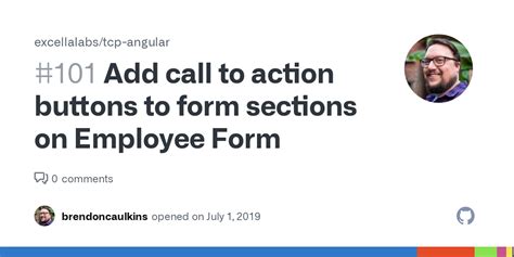 Add Call To Action Buttons To Form Sections On Employee Form Issue