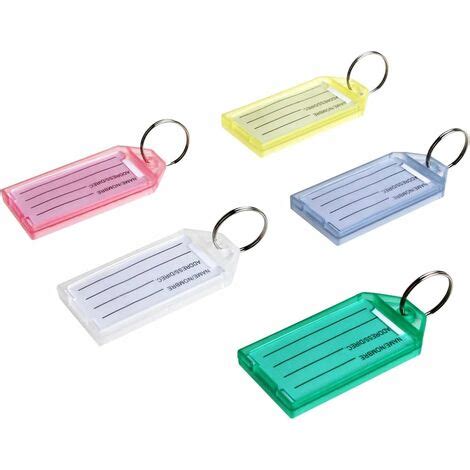 Pcs Porte Clef Etiquette Porte Cle de Couleur Porte Clés Etiquette en Plastique avec Anneau