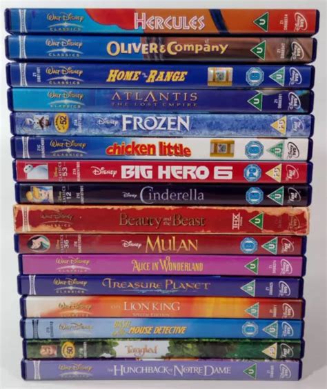 16 Disney Animated Classic Dvd Bundle Mulan Cinderella Lion King
