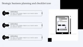 Strategic Business Planning And Checklist Icon PPT Example