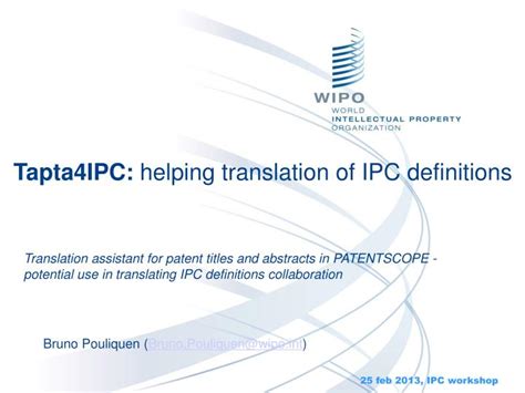 Ppt Tapta Ipc Helping Translation Of Ipc Definitions Powerpoint Presentation Id