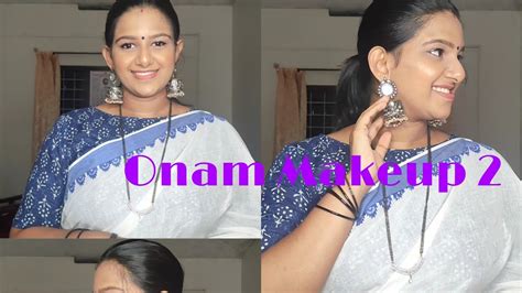 Onam Makeup Look 2 Simple Onam Make Up Youtube