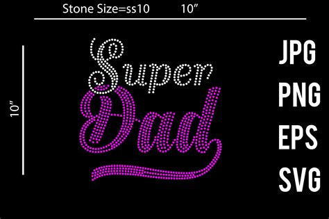 Super Dad Rhinestone Template Design Graphic By Ragib · Creative Fabrica