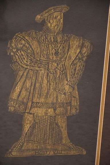 Pair Of Framed Brass Rubbings Of Henry Viii And Lt Nigel Neis Ramsay