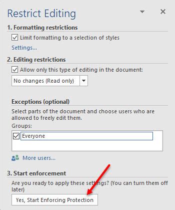 How To Restrict Word File From Editing ExcelNotes