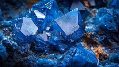 Cobalt Stone Artificial Stones With Crystal Stock Illustration