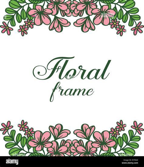 Vector Illustration Backdrop For Various Decoration Pink Floral Frame