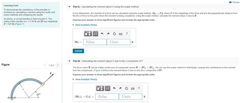 solved review part a calculating the moment about o using