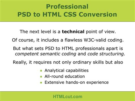 PPT Professional PSD To HTML CSS Conversion PowerPoint Presentation