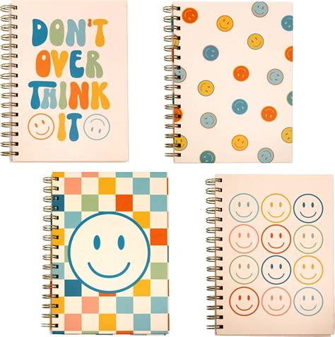 Cute Notebooks For School 4 Pack A5 5 8 X 8 3 Inch Happy