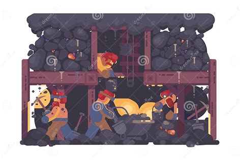 Coal Mining Scene Stock Vector Illustration Of Dark 329340534