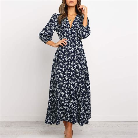 Dress Women Fashion V Neck Chiffon High Waist Long Sleeves High Waist