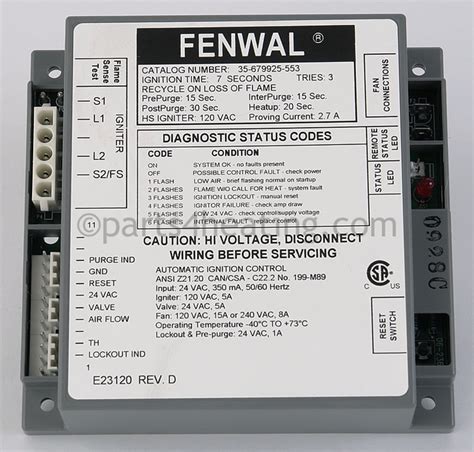 Teledyne Laars E2312000 Ignition Control 3 Try