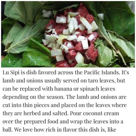 Lu Sipi Traditional Tongan Food