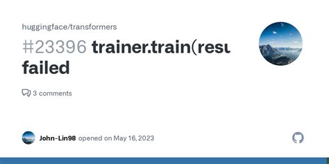 Trainertrainresumefromcheckpointtrue Failed · Issue 23396