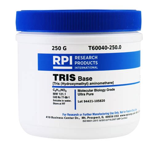 T Tris Base Ultra Pure Tris Hydroxymethyl Aminomethane Grams