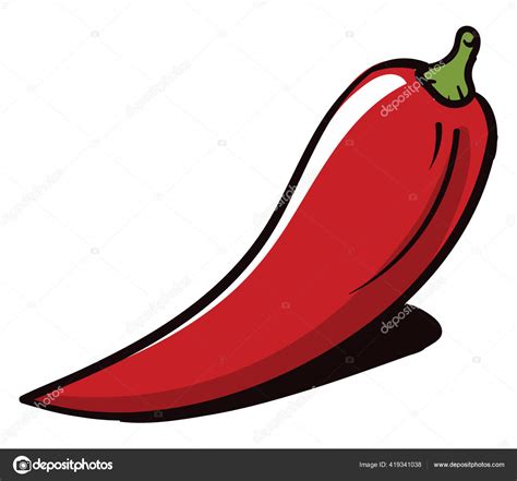 Red Chilli Peper Illustration Vector White Background Stock Vector By