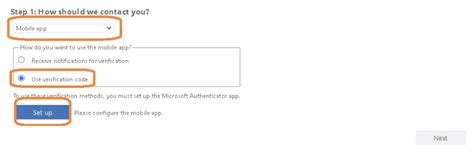 Microsoft Two Factor Authentication Setup