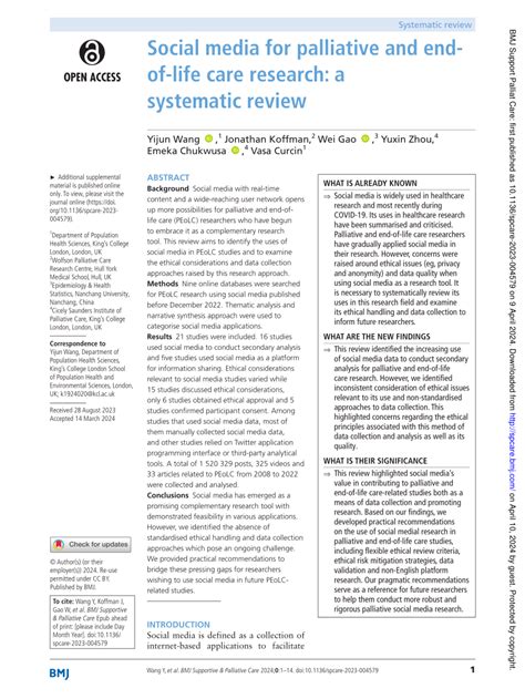 Pdf Social Media For Palliative And End Of Life Care Research A