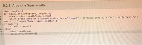628 Area Of A Square With Default Parameters Ive Been Working On