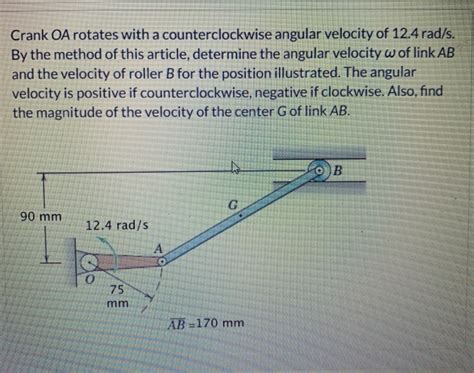 Solved Crank Oa Rotates With A Counterclockwise Angular