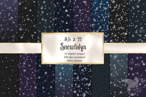 Snowflakes Digital Paper Snowflake Backgrounds Printable Instant