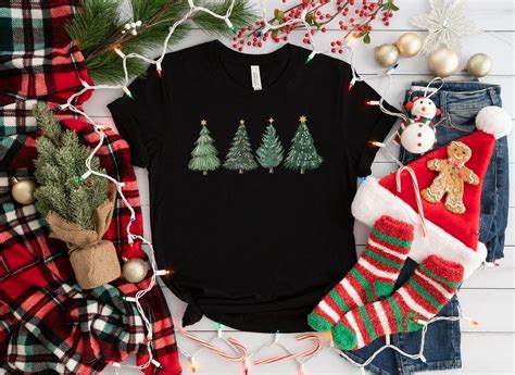 Christmas Trees Shirt Womens Christmas Sweater Christmas Crewneck