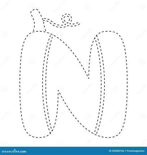 字母n跟踪子代工作表 向量例证 插画 包括有 孩子 线路 收获 家庭作业 信函 动画片 分级显示 258380760