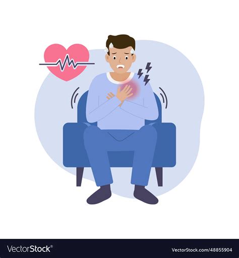 Man Having Panic Attack Cartoon Royalty Free Vector Image