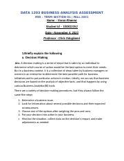 Data 1203 01 Mid Term F2021 Docx DATA 1203 BUSINESS ANALYSIS