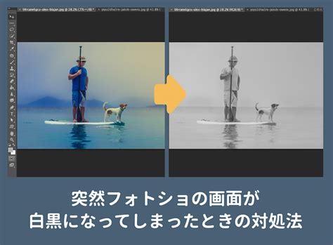 Photoshopの画面が突然白黒になってしまった時の対処法