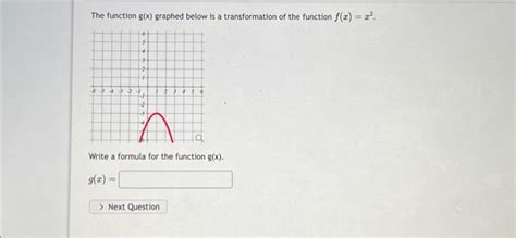 Solved The function g(x) graphed below is a transformation | Chegg.com
