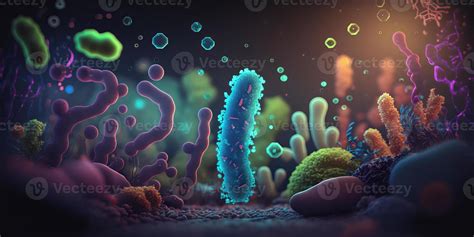 Bacteria Cells Under Microscope Background Bacteria Disease Epidemic