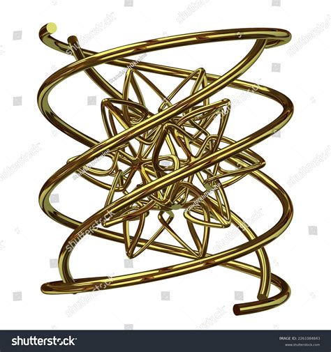 Golden Geometric Shapes Splines Stripes Circles Stock Illustration