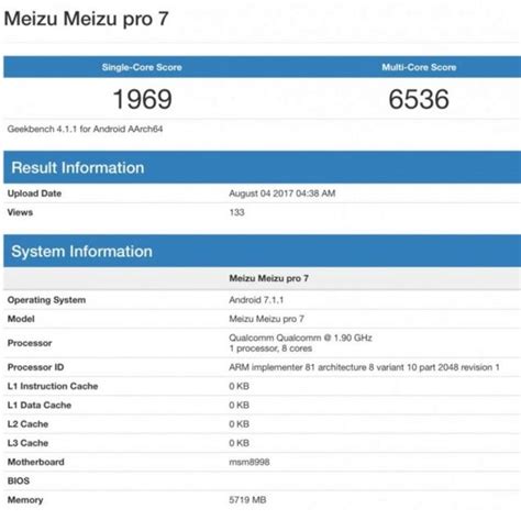 驍龍835版魅族pro7現身跑分平台，會賣多少錢？ 每日頭條